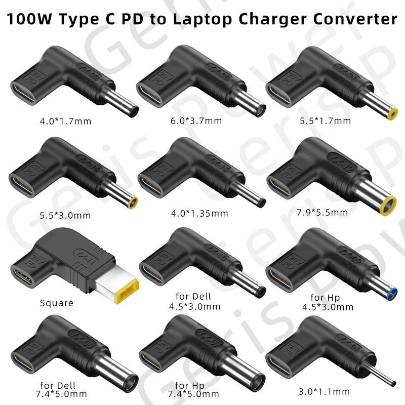 P D 100W Type C to Universal Laptop Charger Converter for Asus Lenovo Hp Dell Acer Samsung USB C ...