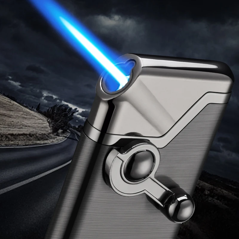 Oblique Fire Port Ignition Windproof Metal Lighter Cigarette Cigar ...