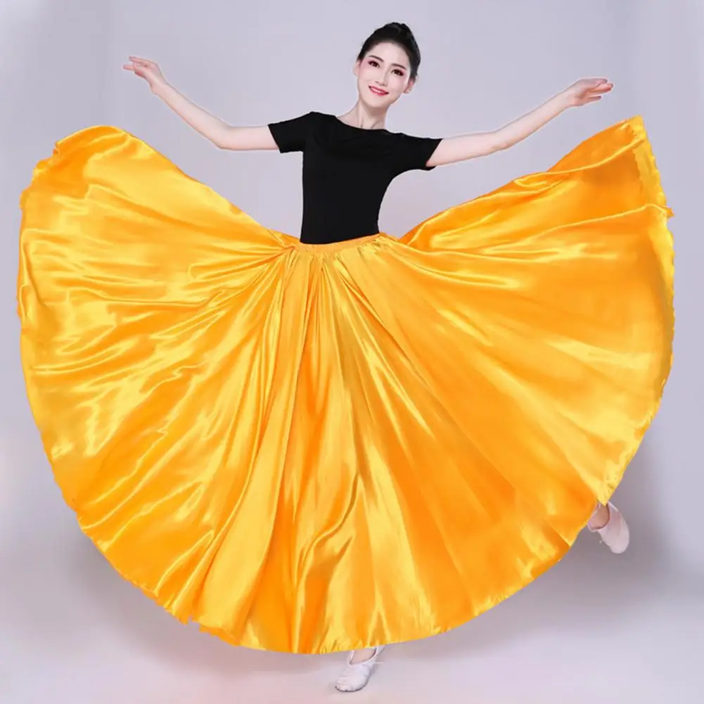 Shining-Satin-Long-Spanish-Skirt-Swing-Dancing-Skirt-Belly-Dance-skirt ...