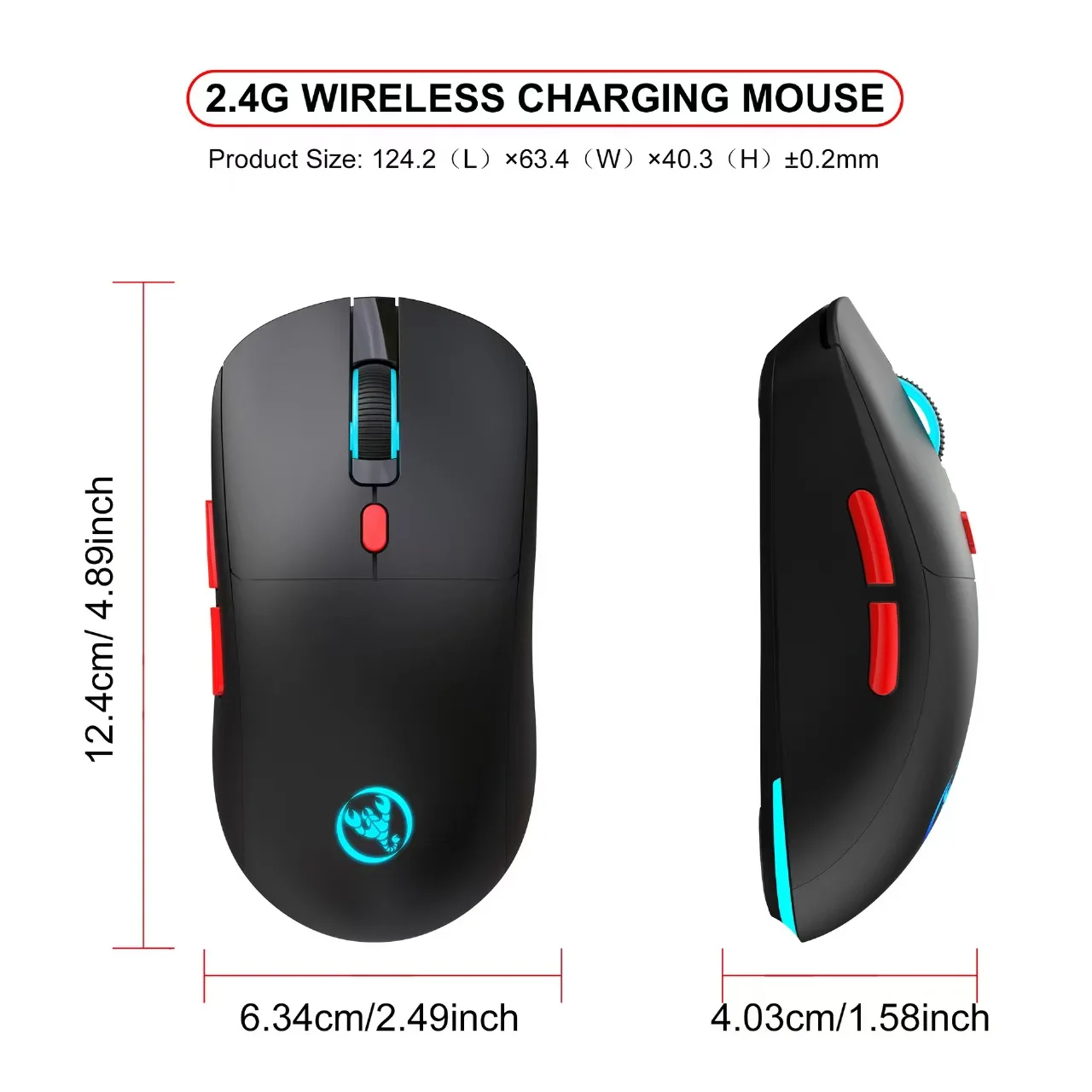 Hxsj T20 Wireless 2 4g Mouse With Built In 650mah Rechargeable Battery