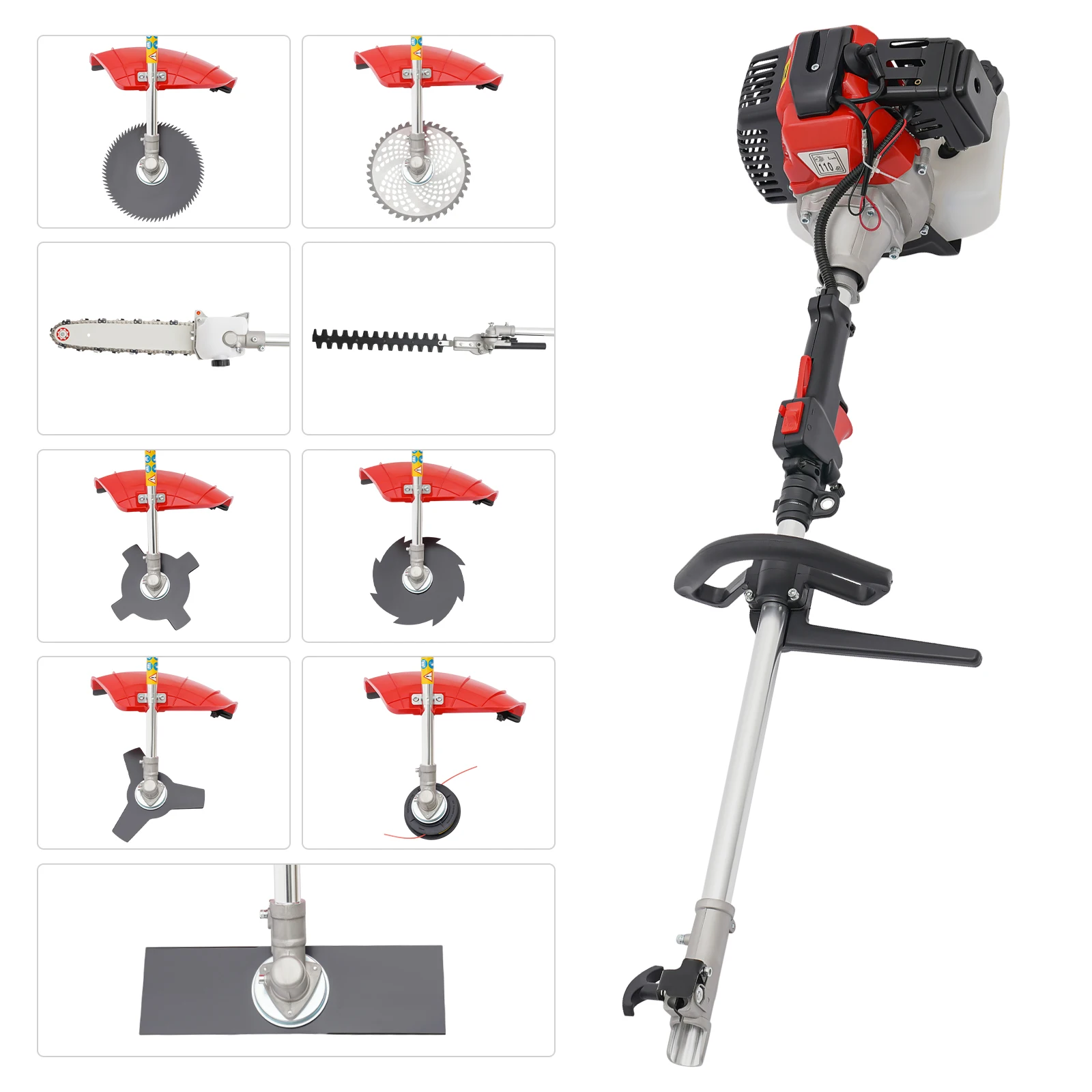 Powerful Multifunction Brush Cutter, 1.7KW 52cc Engine, 7 Blade ...
