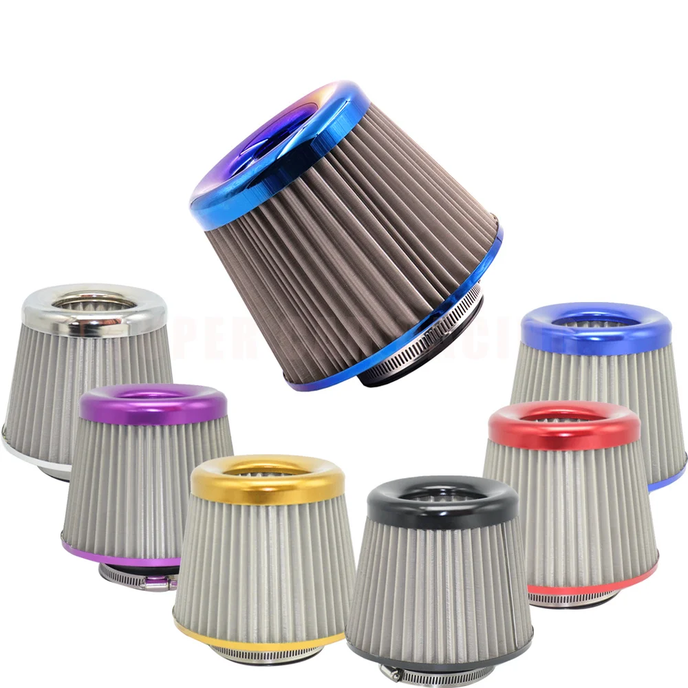 JDM-Racing-Car-Universal-Titanium-Blue-High-Flow-Cold-Air-Filter-Intake ...