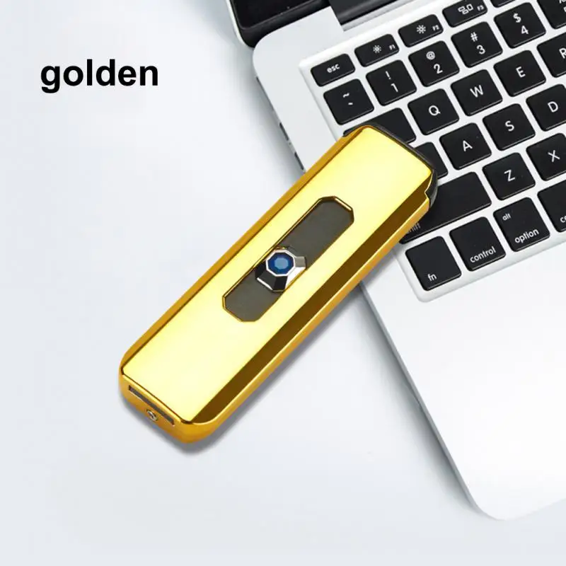 Electronic-USB-Push-up-Button-Lighter-Double-sided-USB-Rechargeable ...