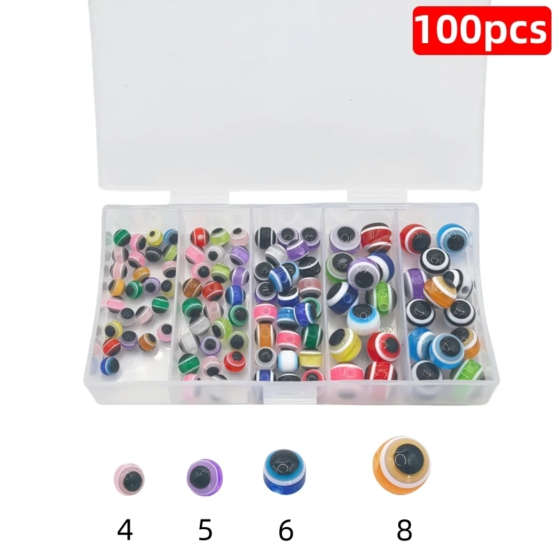 100pcsHard resin fish eye blocking beads, simulated fish eye lure ...