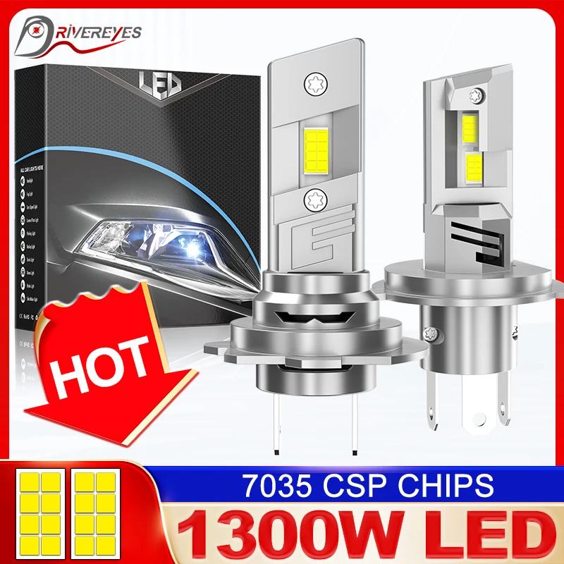 Drivereyes H4 LED 7035 CSP 1300W H7 H11 H8 9005 9006 H3 9012 H13 Mini ...