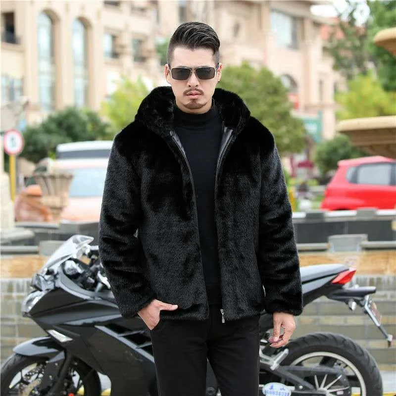 Faux-fur-snow-wolf-mink-fur-jacket-Men-s-lapel-winter-thickened ...