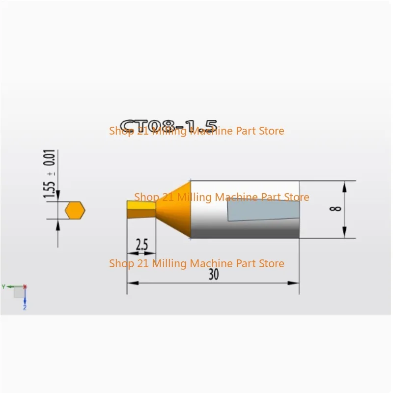 CT08 HSS-Tin Rotary Broach Punching Cutter Tool 8mm Shank Inner Hexagon ...