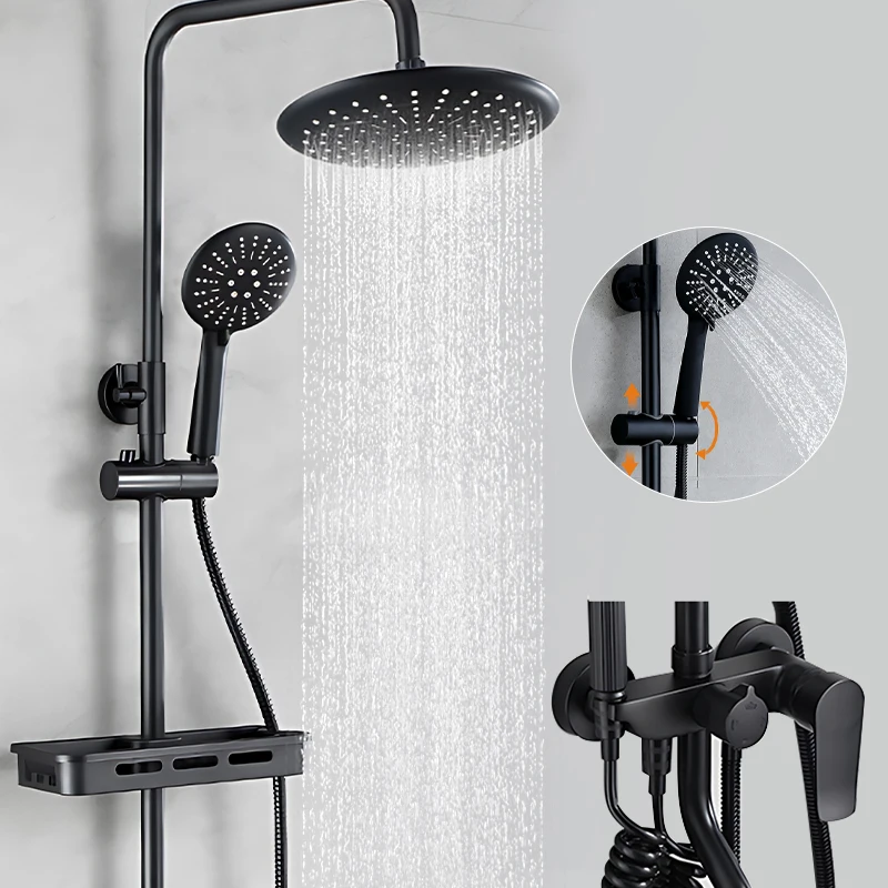 Bathroom-Shower-Set-Black-Shower-Faucet-Waterfall-Shower-Set-Rainfall ...