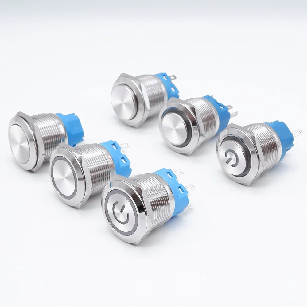 22mm-Two-Way-Switch-On-Off-PC-Power-Metal-Waterproof-Push-Button-Switch ...