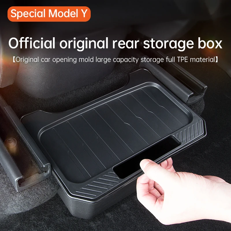 Tesla Model Y 2023 Rear Storage box Trash Bin Under Seat Storage Bin ...