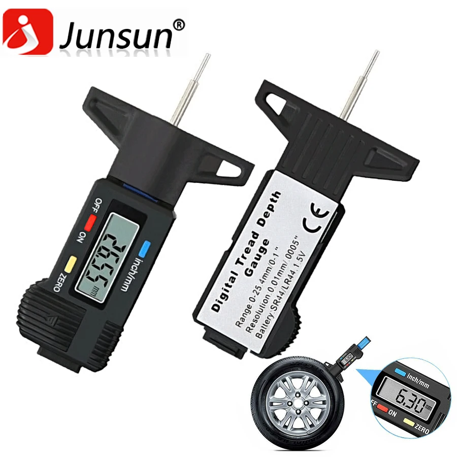 Digital Car Tyre Tire Tread Depth Gauge Meter Measurer Tool Caliper ...