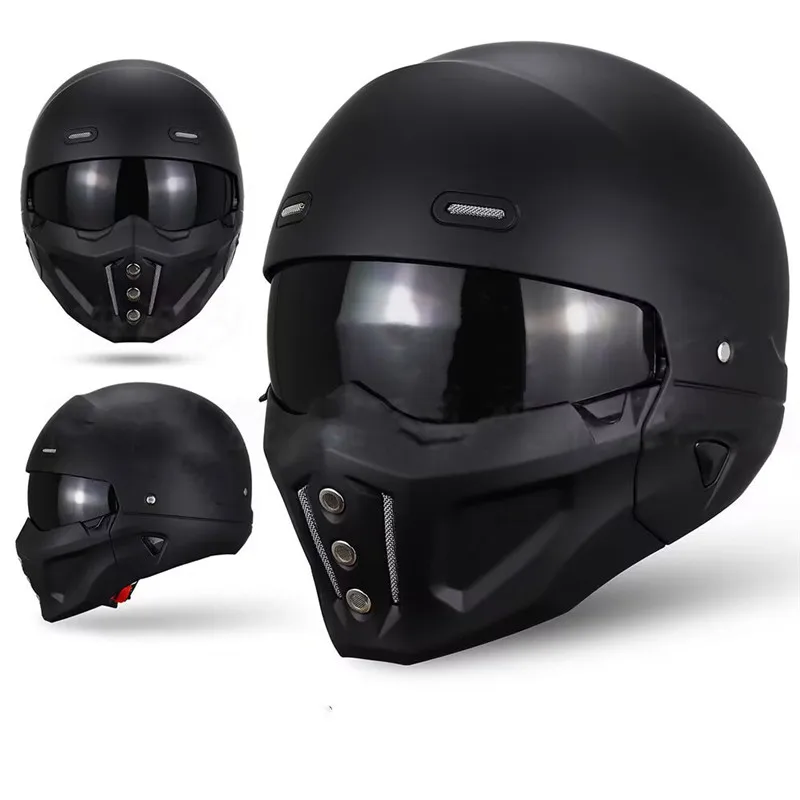Modular-Helmet-Motorcycle-Scorpion-Helmet-Moto-Black-Predator-Retro ...