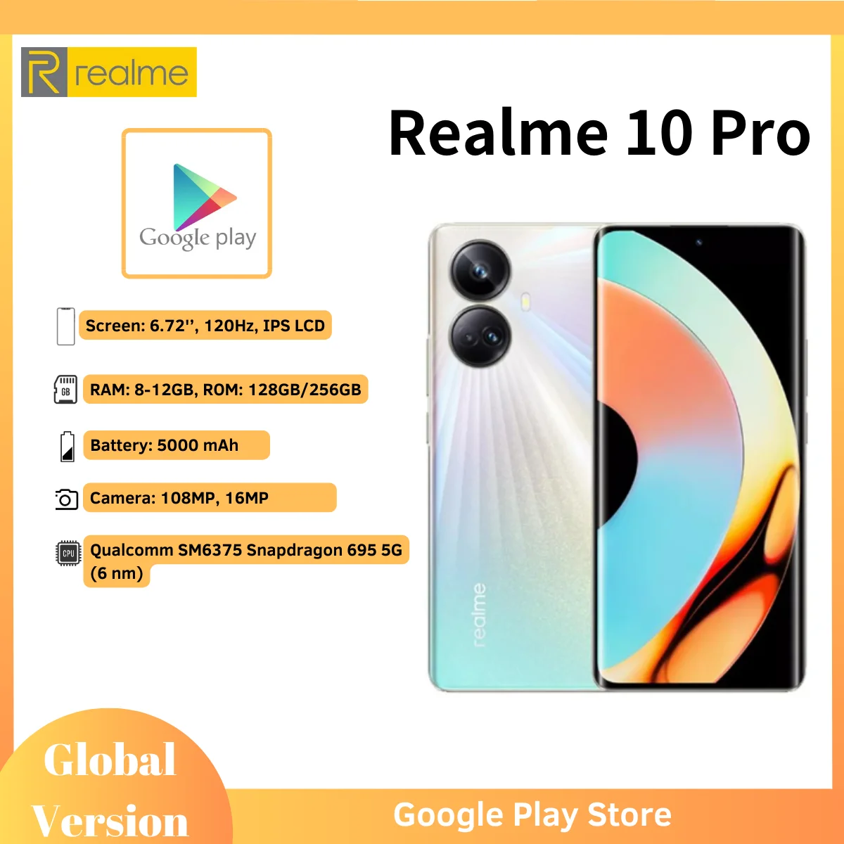 realme 10 pro Smartphone Qualcomm Snapdragon 695 5G processor 33 Flash ...
