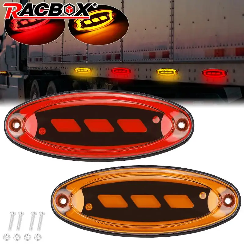 Truck-Oval-Side-Light-Red-Yellow-LED-Side-Marker-Light-Turn-Signals ...