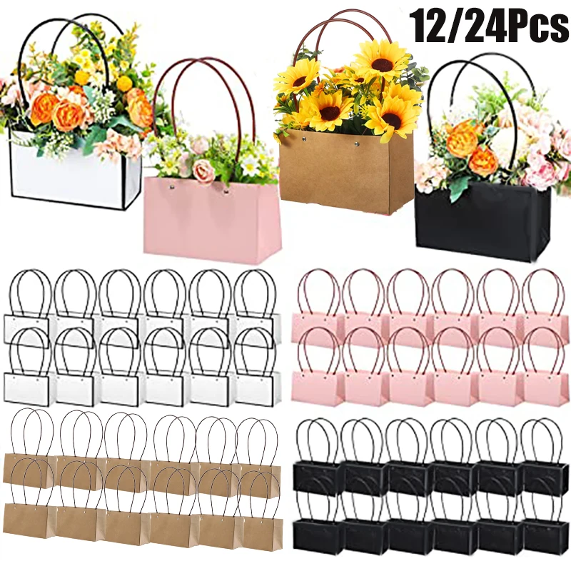 Waterproof Flower Gift Bags Handled Flower Box for Arrangement ...