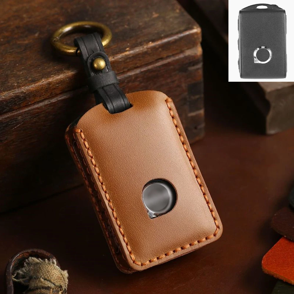 Genuine Leather Car Remote Key Case Cover For Volvo Xc60 Xc90 Xc40 S60 ...