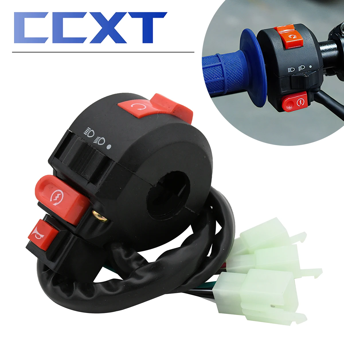 Motorcycle-ATV-Scooter-Horn-Turn-Signals-Indicator-Control-Start-Stop ...