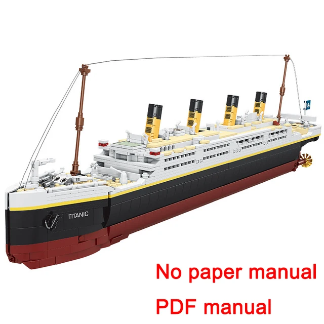 2022pcs Titanic 2in1 Bricks 3D Plastic Large Cruise Boat Model classic ...