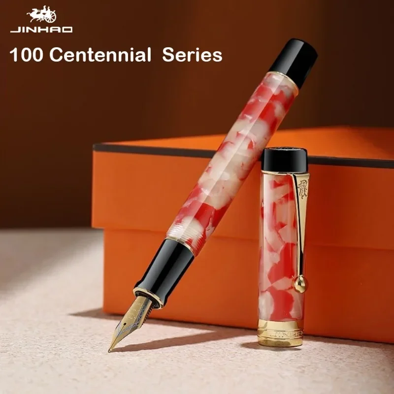 JINHAO-100-Centennial-Resin-Gold-Fountain-Pen-EF-F-M-Nib-Writing ...