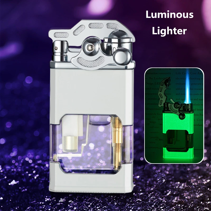 Metal-Rocker-Arm-Luminous-Torch-Butane-Gas-Lighter-Windproof ...