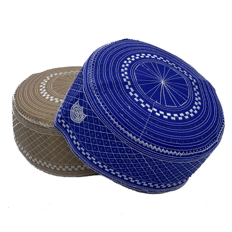 Muslim Men Prayer Hat Cotton Embroidery Men's Islam Ramadan Hats ...