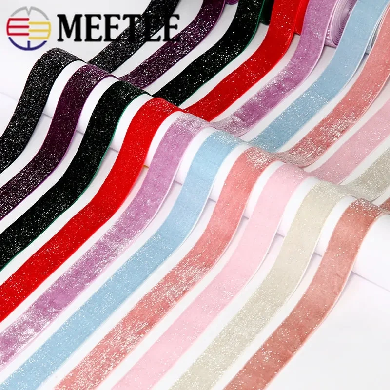 10Yards-10-15-20-25-38mm-Gold-Silver-Wire-Velvet-Ribbon-Decor-Lace ...