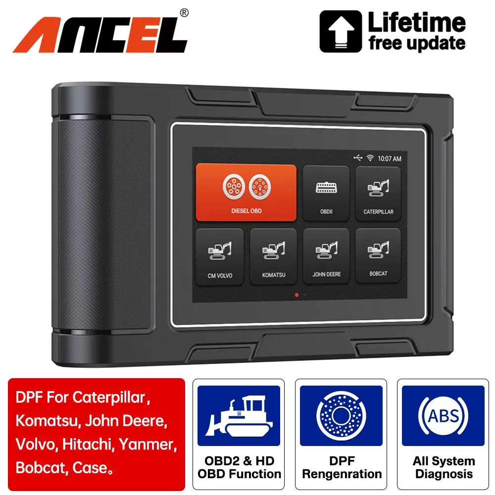 ANCEL HD3600 Construction Machinery Scan Tool D-P-F Full System Heavy ...