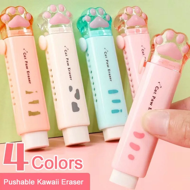 Kawaii Cat Paw Eraser Cartoon Cute Pencil Erasers Student Pencil Rubber ...