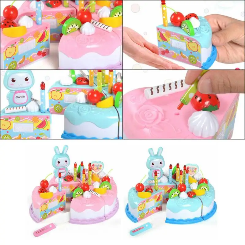 37pcs-Play-Birthday-Cake-Cutting-Cake-Toy-Play-Food-Toy-DIY-Candles ...