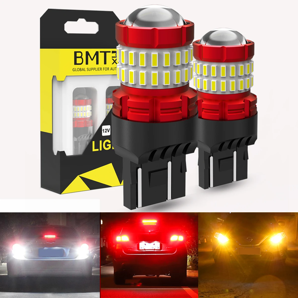 Bmtxms 2pcs Canbus T20 W21w W21/5w 7440 7443 Srck Led Bulbs For Car Drl ...
