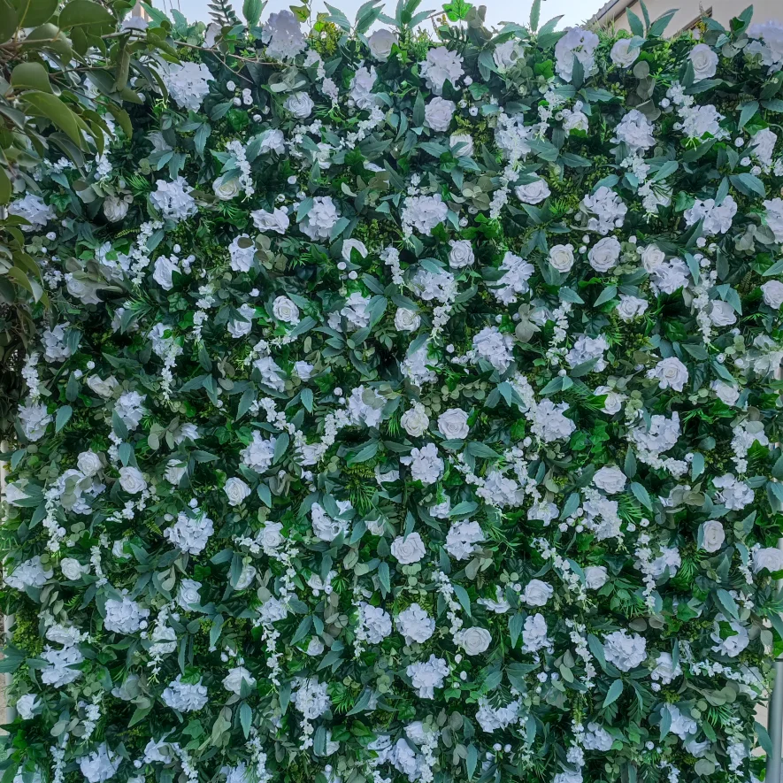Customized-3D-Roll-Up-Artificial-Silk-Green-Flower-Wall-Backdrop-Panel ...