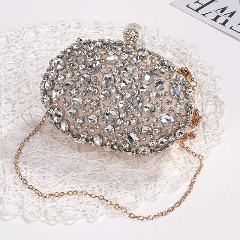 Golden Birthday party Luxury Crystal Silver Diamond Evening Bags Women ...