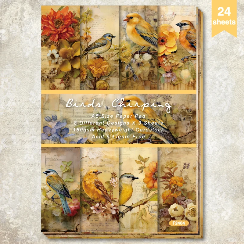 Panalisacraft-24-sheets-160g-A5-Size-Vintage-Style-Scrapbook-paper-Scrapbooking-patterned-paper ...