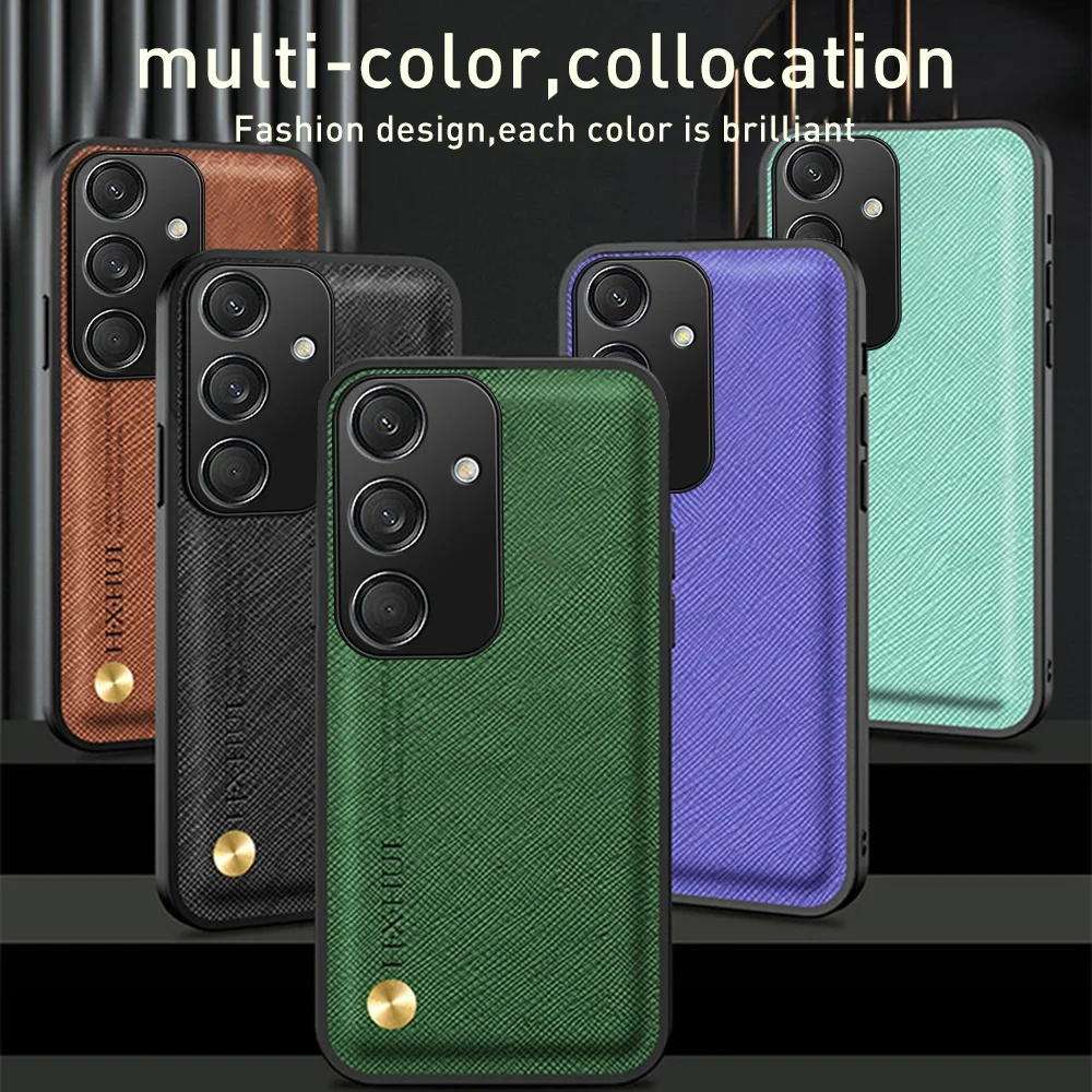 Luxurious Shockproof Leather Phone Case with Built-in Magnetic Iron ...