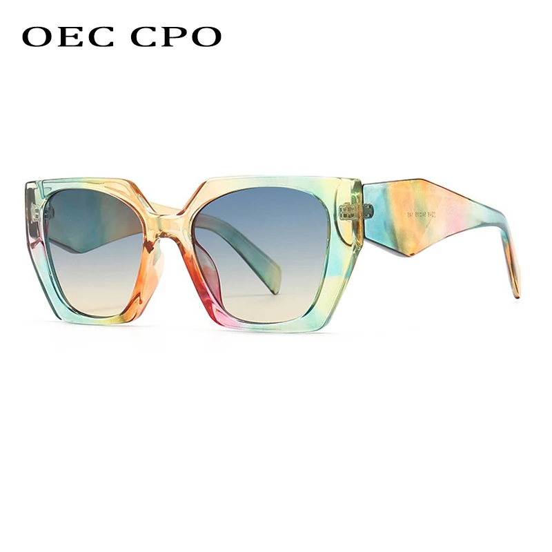 Colourful Square Sunglasses Women Punk Oversized Ladies Sun Glasses ...