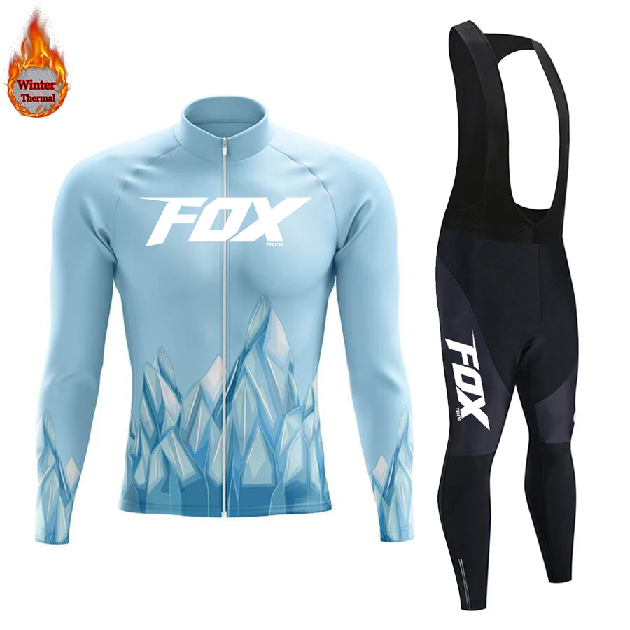 FOX-TELEYI-Ensemble-de-maillot-de-cyclisme-Thermal-Smile-combinaisons ...