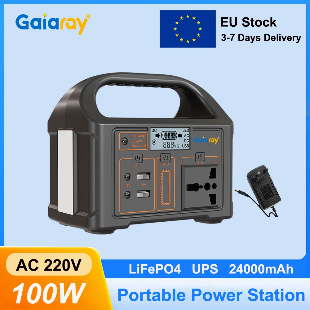 Gaiaray 100W Portable Power Station Solar Generator 220V UPS Function ...