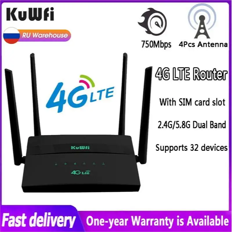 KuWFi-4G-Wifi-Router-Dual-Band-750Mbps-Wireless-Router-Sim-Card-Wifi ...