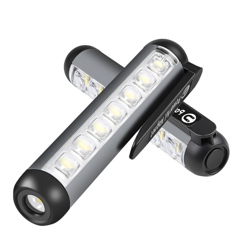 USB-Rechargeable-Mini-LED-Flashlight-With-Clip-Magnet-Work-Light ...