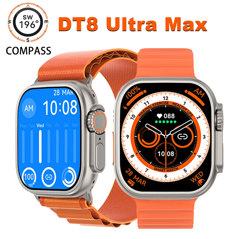 Yeni DT8 Ultra Max akıllı saat serisi 8 49mm pusula 2.1 inç ekran ...