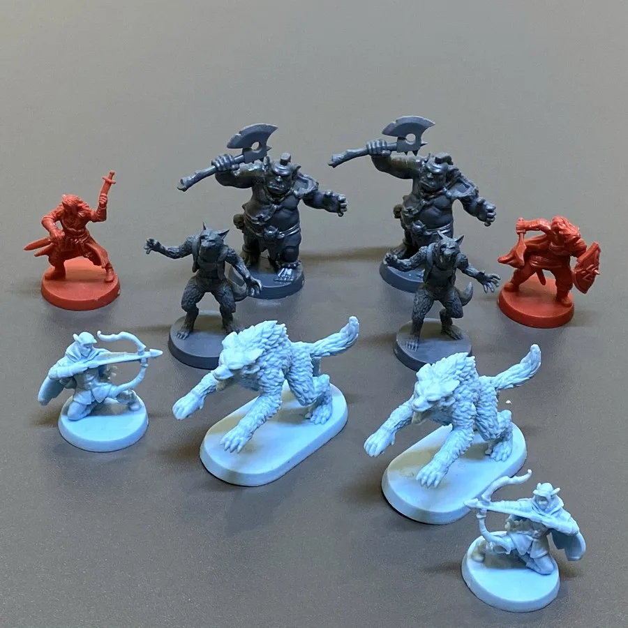 Lot Giant Wolf Elf Archer Orc Monster Warriors Miniatures Heroquest ...