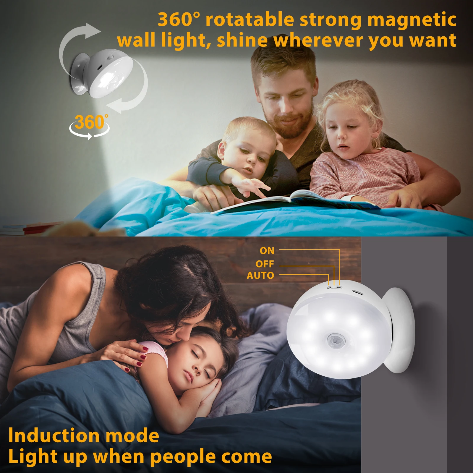 Intelligente Motion Sensor Night Light With Rotating Base USB ...