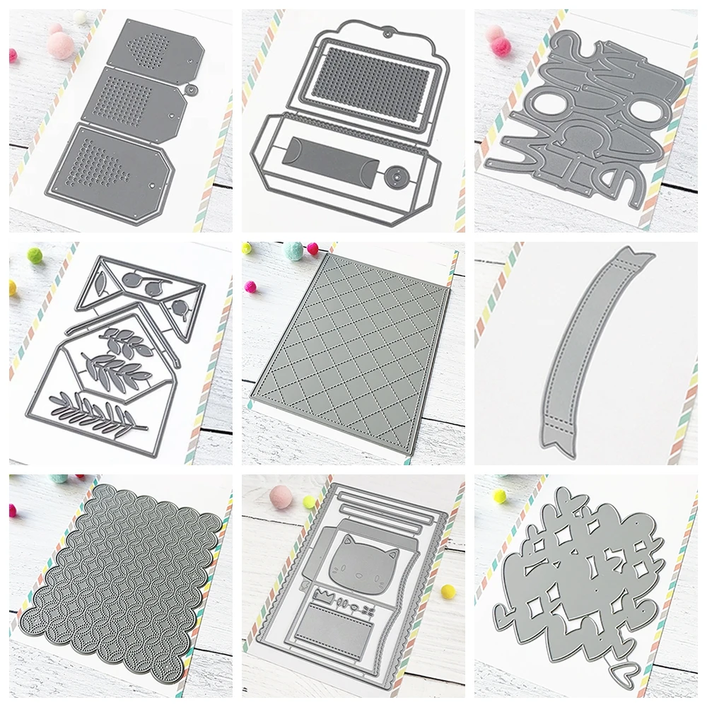 Stitch Icon Tags Cutting Dies Hearts A Flutter Metal Die Cuts For DIY ...