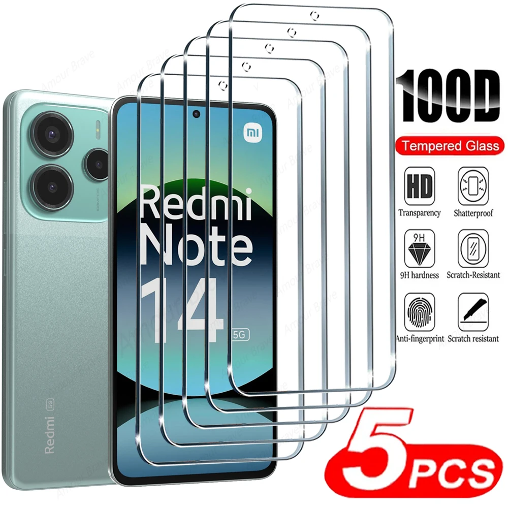 5Pcs Screen Protector For Xiaomi Redmi Note 14 13 12 11 Pro 12s ...