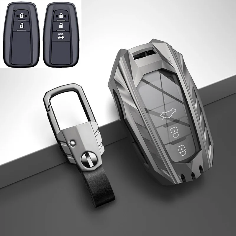 Metal-Car-Key-Case-Cover-Key-Shells-For-Toyota-Prius-Camry-Corolla-C-HR ...