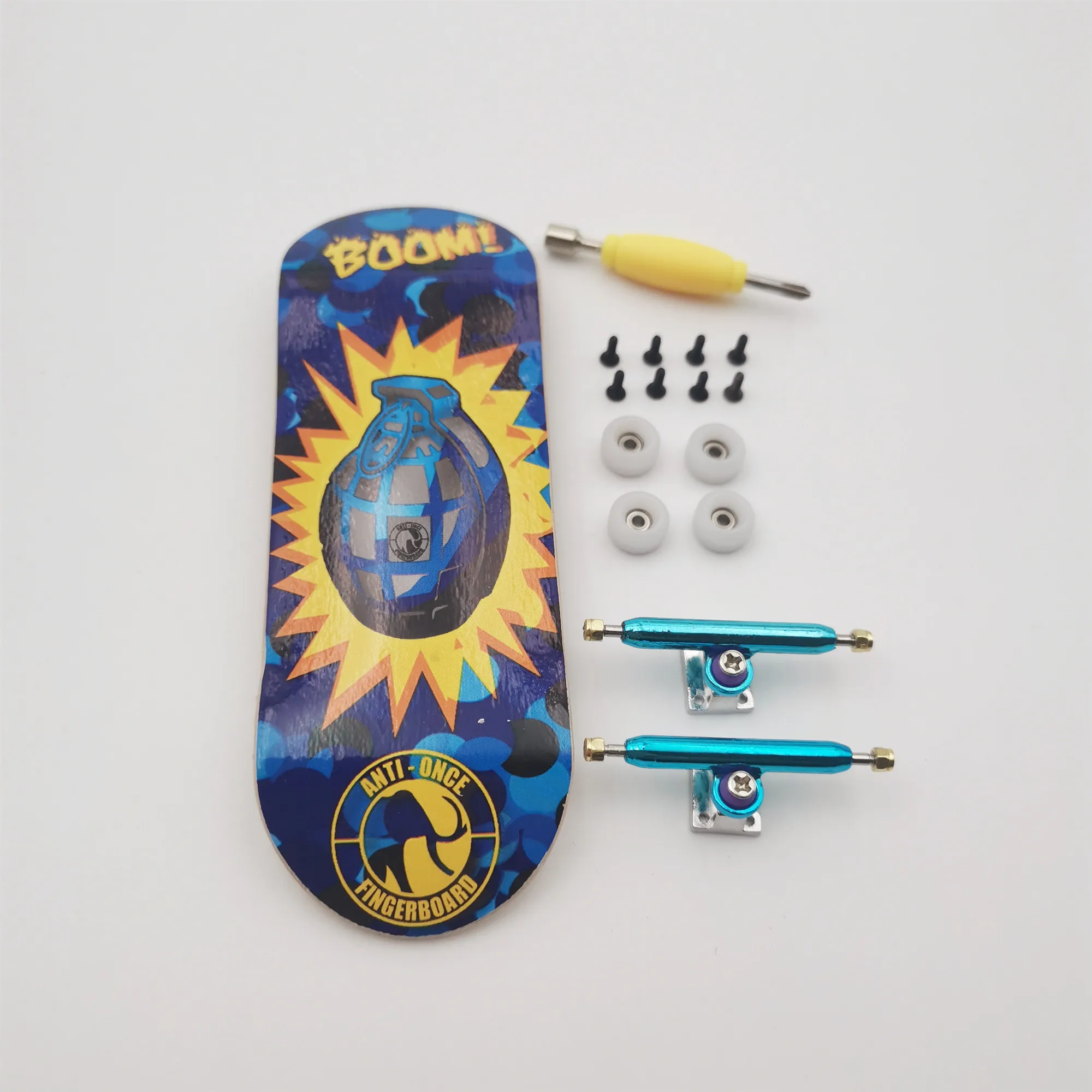 34mm Fingerboard Complete Set Real Wear Graphic Deck with New Truck CNC ...