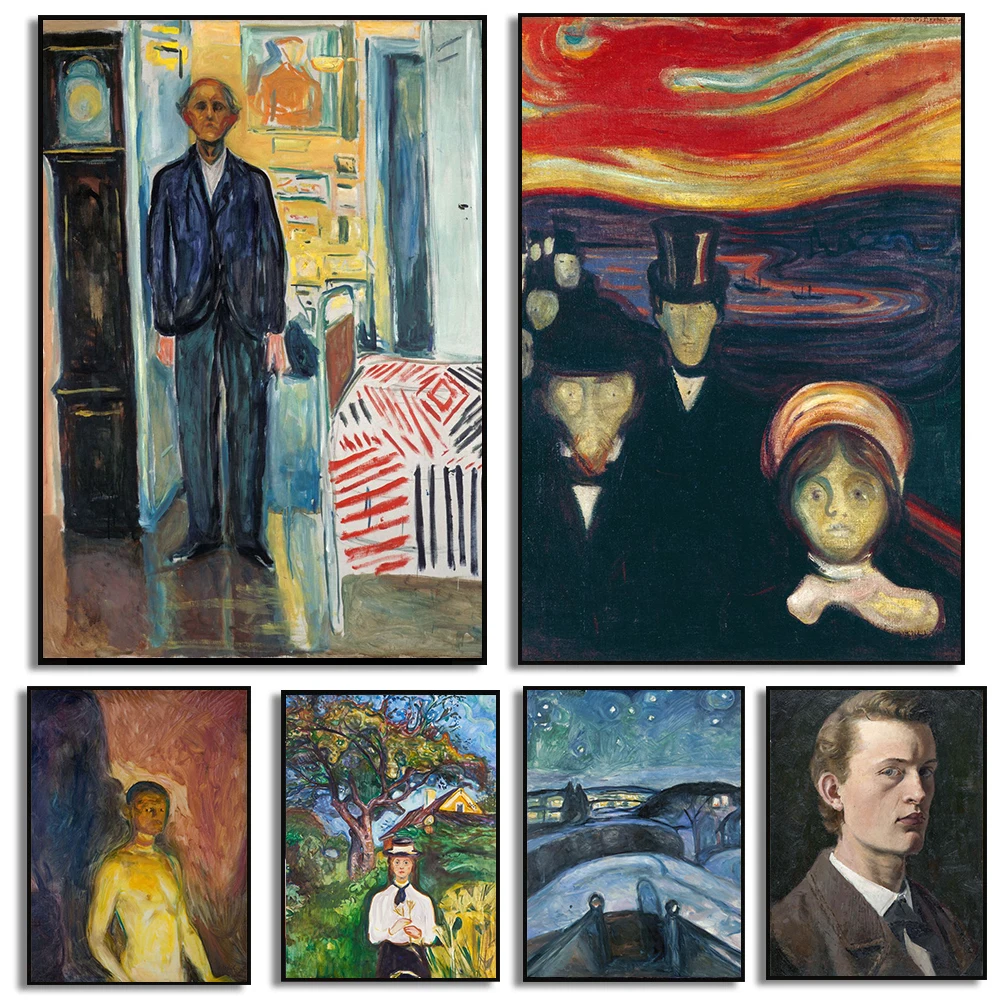 Norway Painter Edvard Munch Works Posters Expressionist Prints Canvas ...