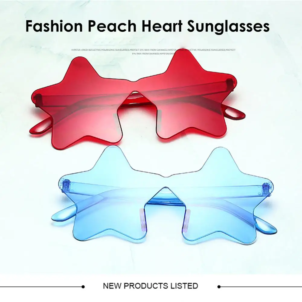 1Pc Frameless Star Shaped Solid Color Glasses For Cosplay Eyewear Cool ...