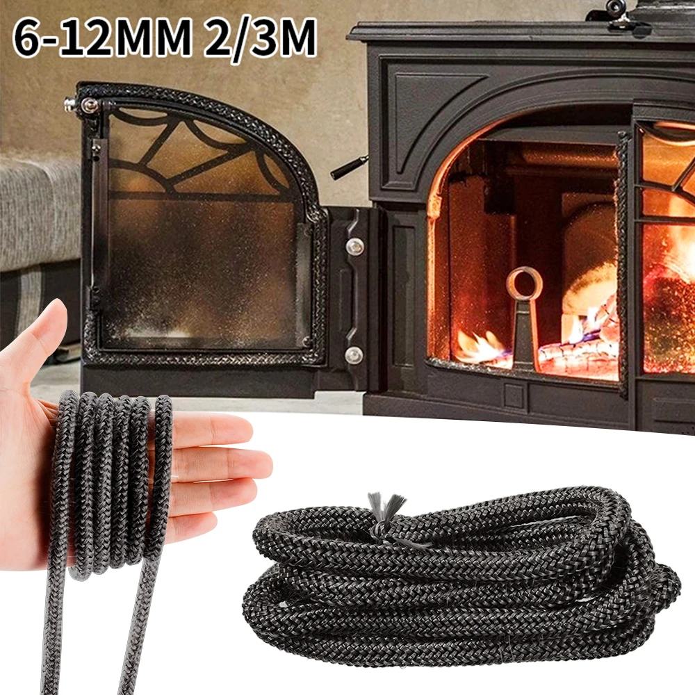 6/8/10/12mm 2M Fireplace Sealing Rope Gasket Cord Wood Burning Stove ...