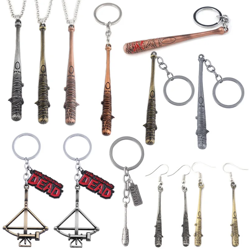The Walking Dead Keychain Daryl Dixon Bow Arrow Negan's Bat Stick ...